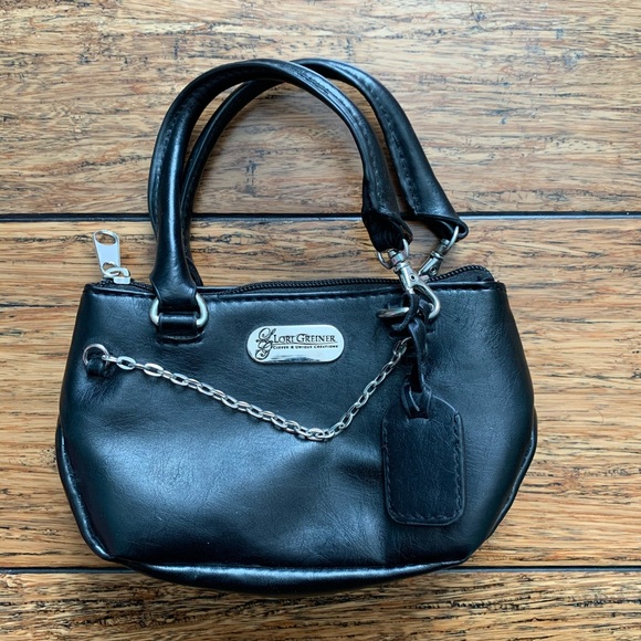 Lori Greiner | Bags | Small Black Handheld Purse With Chain Detaila ...